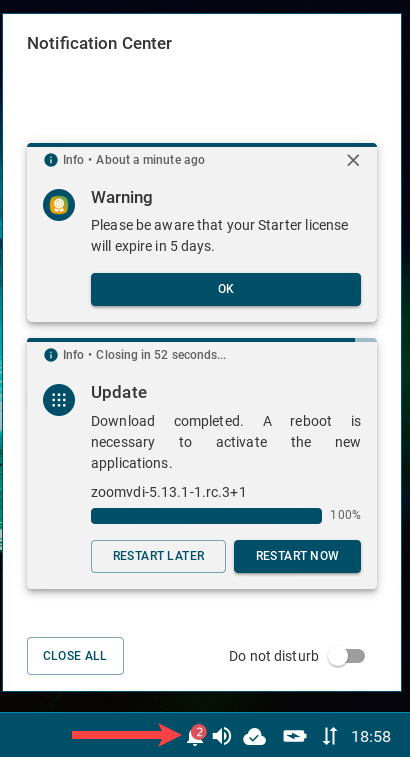IGEL OS Notification Center