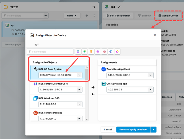 IGEL UMS 12: App Update