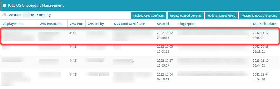 Initial Configuration of the IGEL Onboarding Service (OBS)