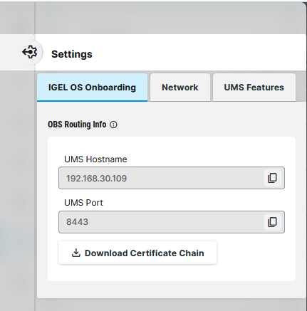 Initial Configuration of the IGEL Onboarding Service (OBS)