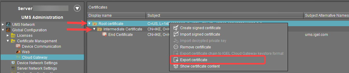 Initial Configuration of the IGEL Onboarding Service (OBS)