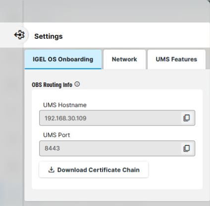 Network Settings in the IGEL UMS Web App
