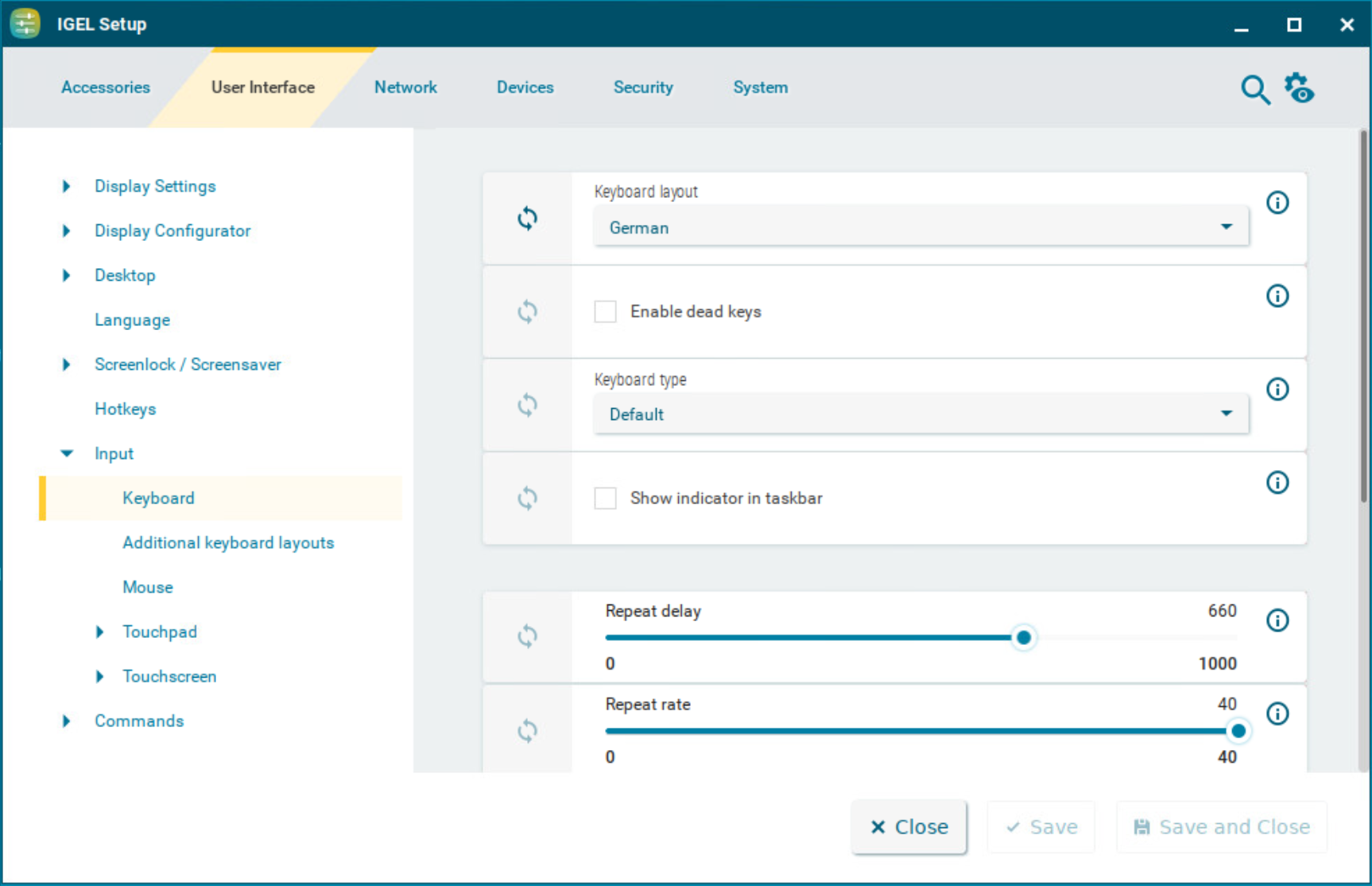 Keyboard Settings in IGEL OS 12