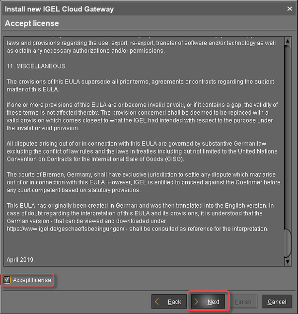 Installing the IGEL Cloud Gateway