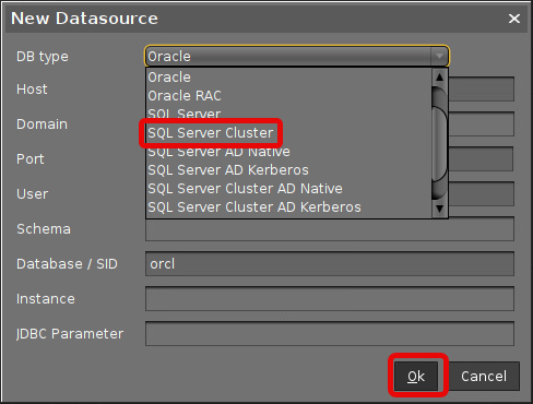 Microsoft SQL Server/Cluster with Native SQL Authentication