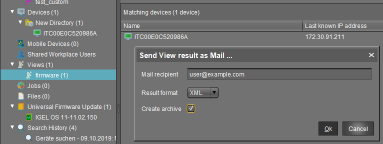 How to Send a View as Mail in the IGEL UMS