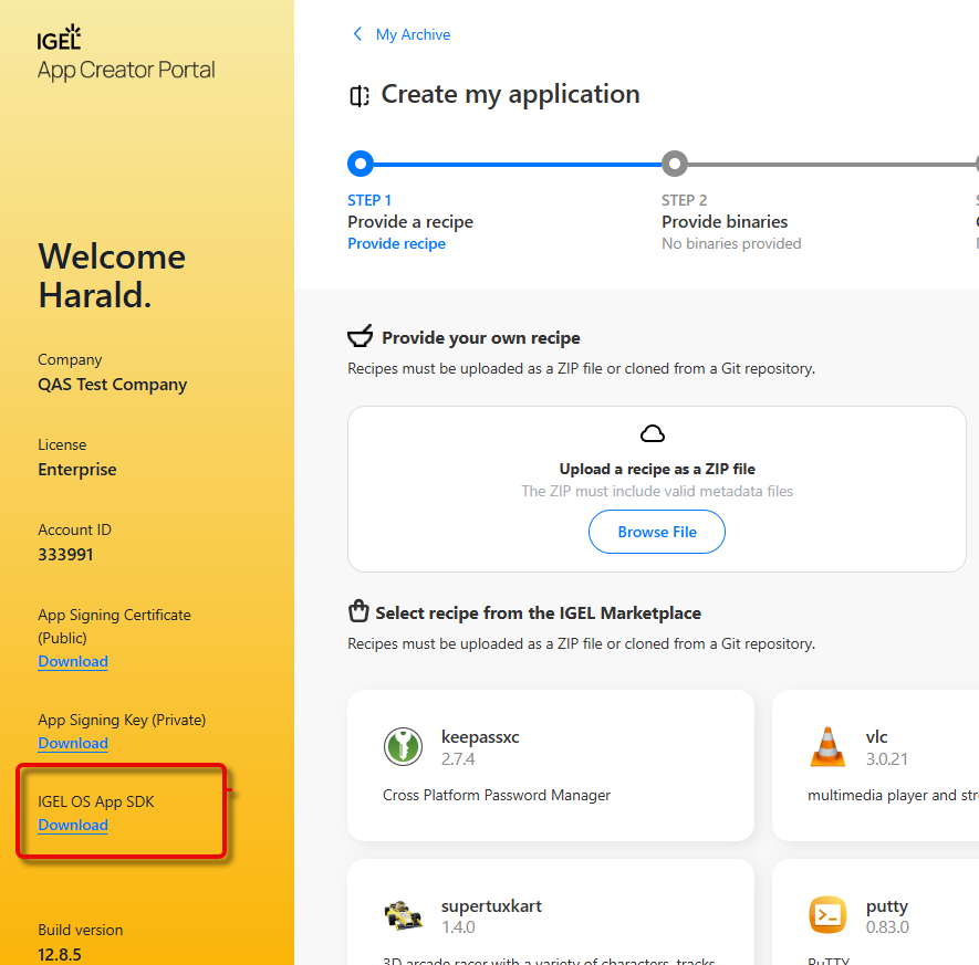 IGEL App Creator Portal