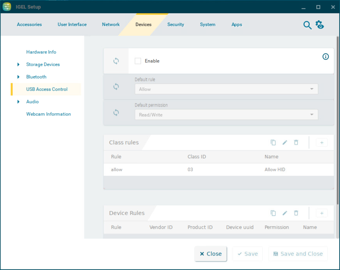 USB Access Control in IGEL OS 12
