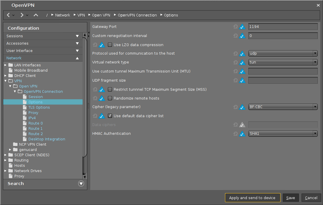 Options for OpenVPN Client-Server Communication on IGEL OS