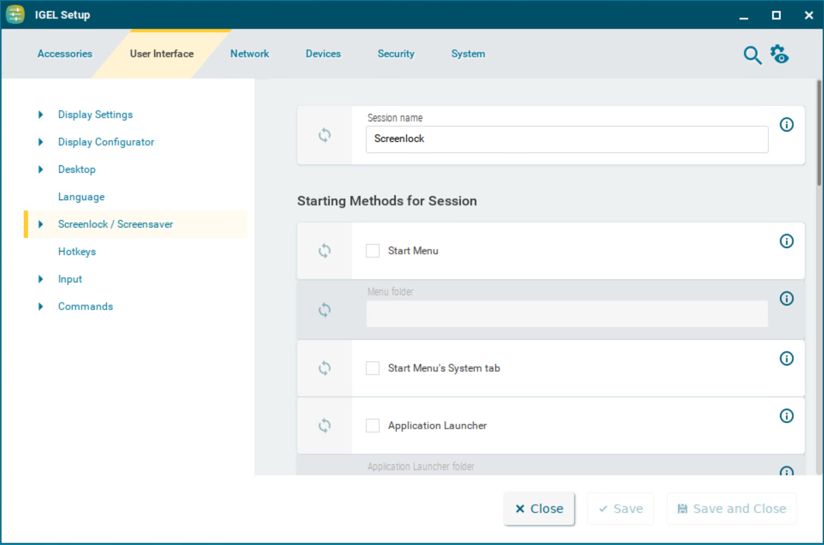 Screenlock / Screensaver in IGEL OS 12