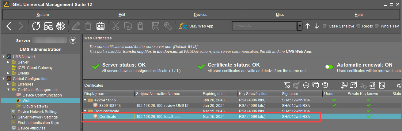 How to Use Your Own Certificates for Communication over the Web Port ...