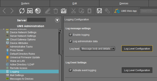 User Logs in the IGEL UMS