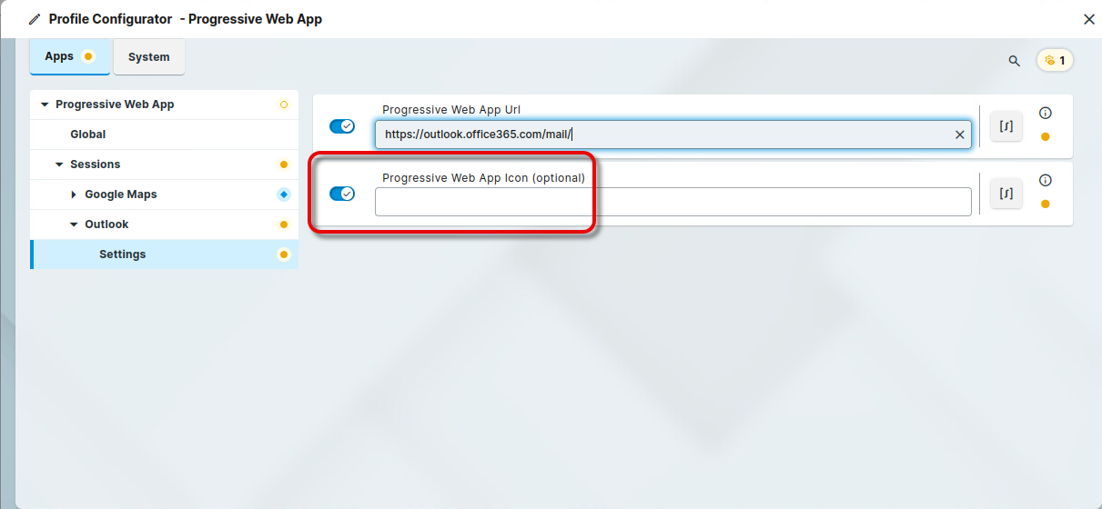Example: Microsoft Outlook as a Progressive Web App (PWA) on IGEL OS 12