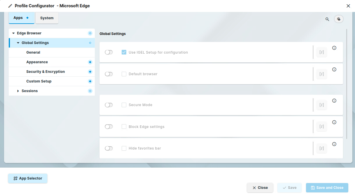 Configuration of Microsoft Edge on IGEL OS