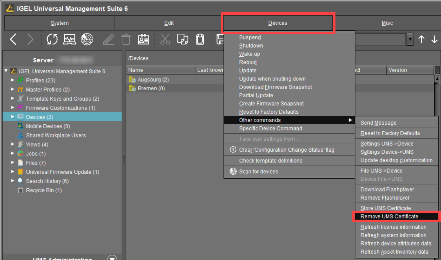 How to Remove a UMS Certificate from an OS 11 Device