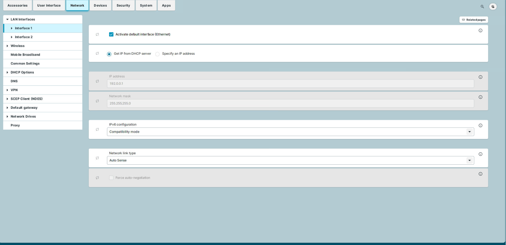 LAN Interfaces in IGEL OS 12