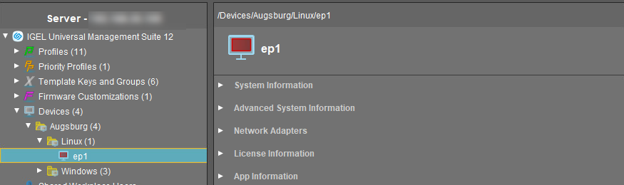 View Device Information in the IGEL UMS