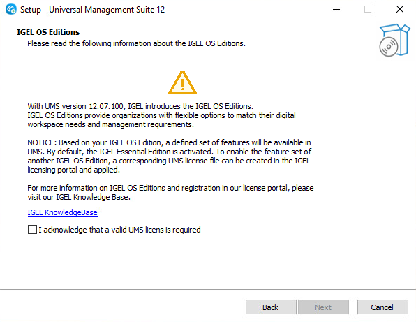 Updating the IGEL UMS under Windows