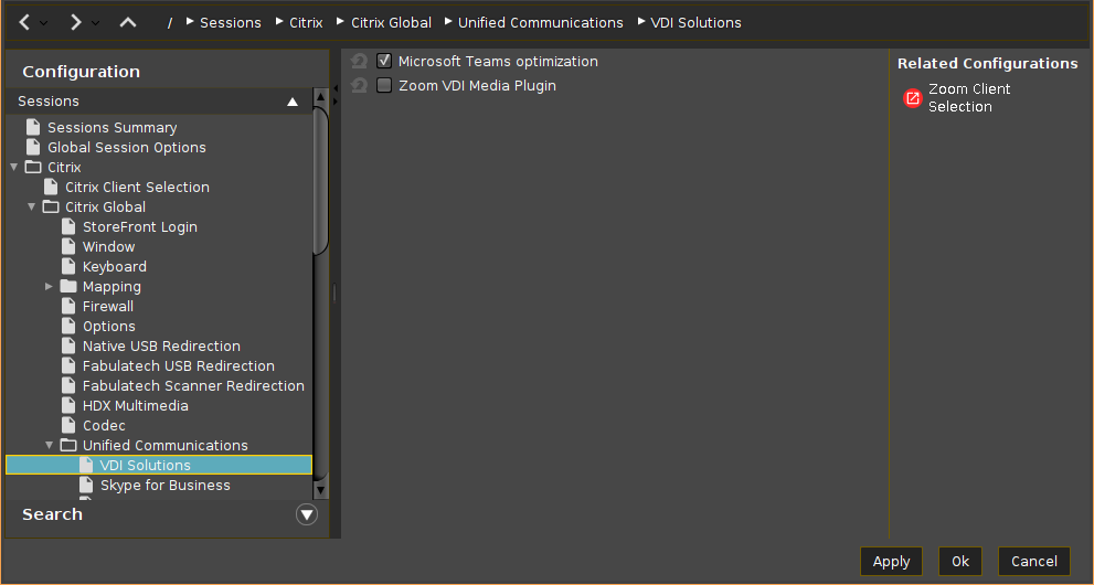 Unified Communications Settings for Citrix Sessions in IGEL OS