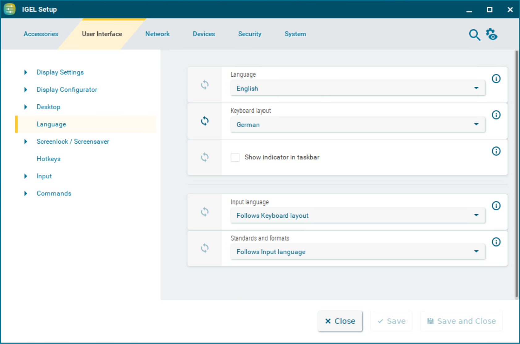 Language Settings in IGEL OS 12