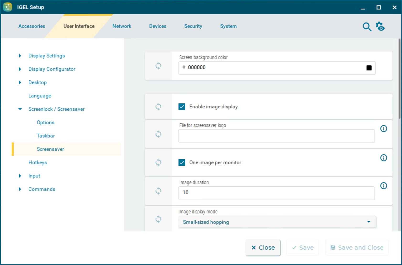 Screensaver in IGEL OS 12