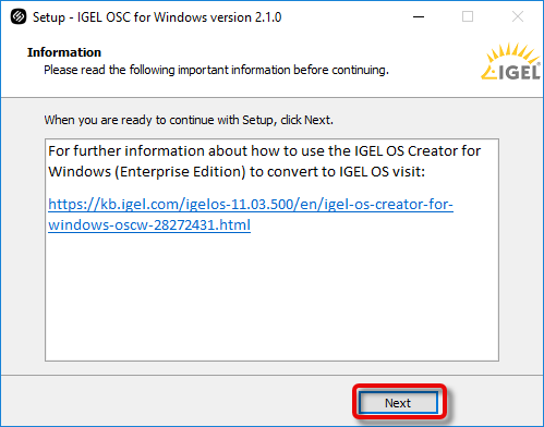 IGEL OS Creator for Windows (OSCW) for IGEL OS 12 on Windows 11/10 Workstations