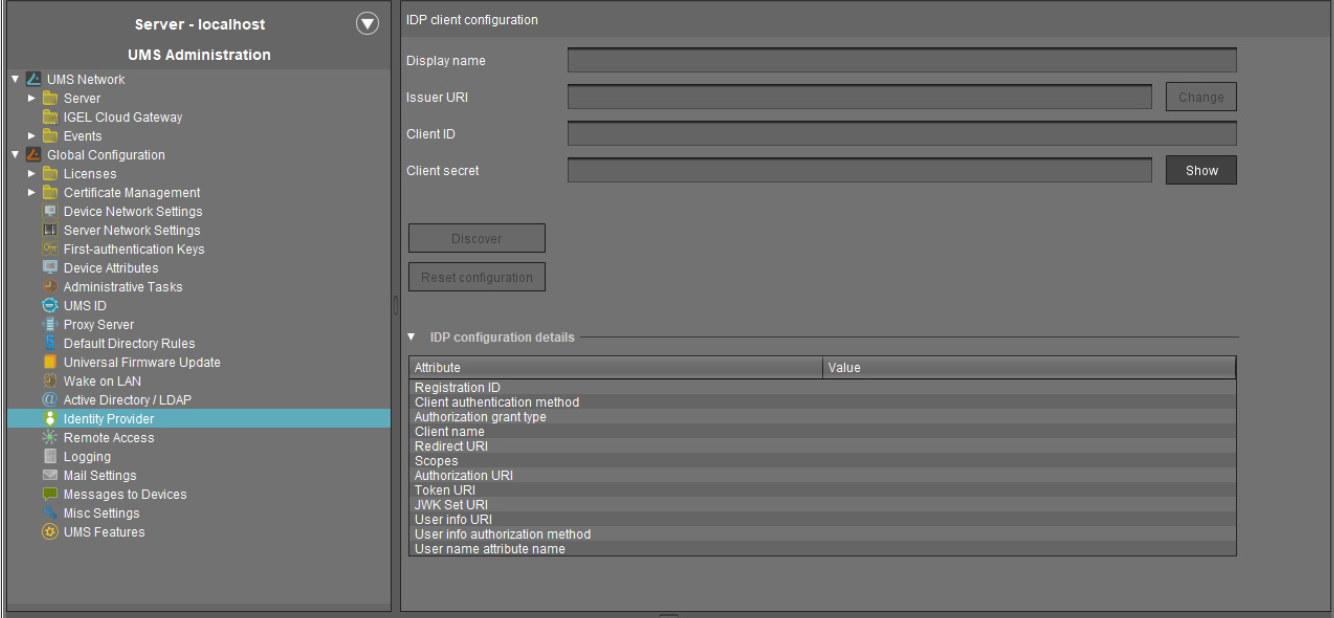 Identity Provider Configuration in IGEL UMS