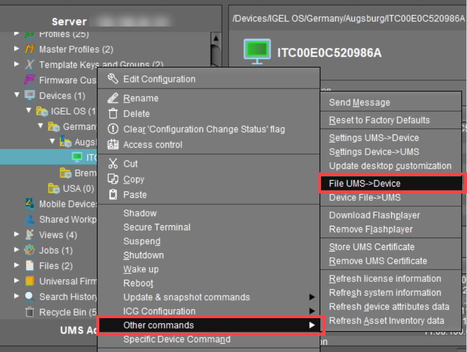 Files - Registering Files on the IGEL UMS Server and Transferring Them to Devices