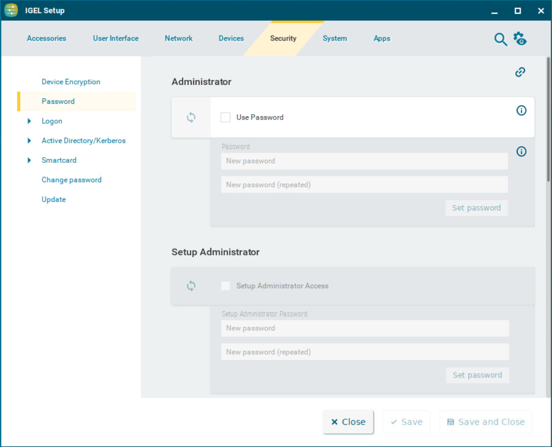 Password and User Types in IGEL OS 12