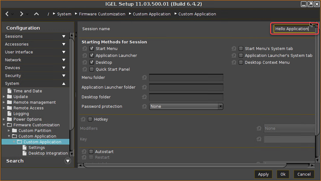 Creating the Custom Application