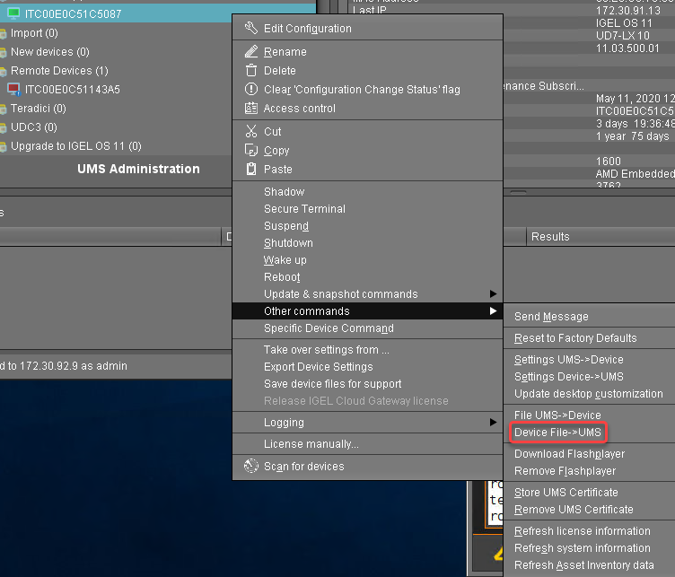 Uploading the Files to the UMS