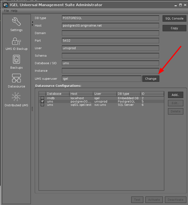 Changing the UMS Superuser