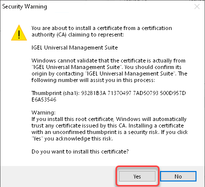 Troubleshooting: Browser Displays a Security Warning (Certificate Error) when Opening the UMS ...