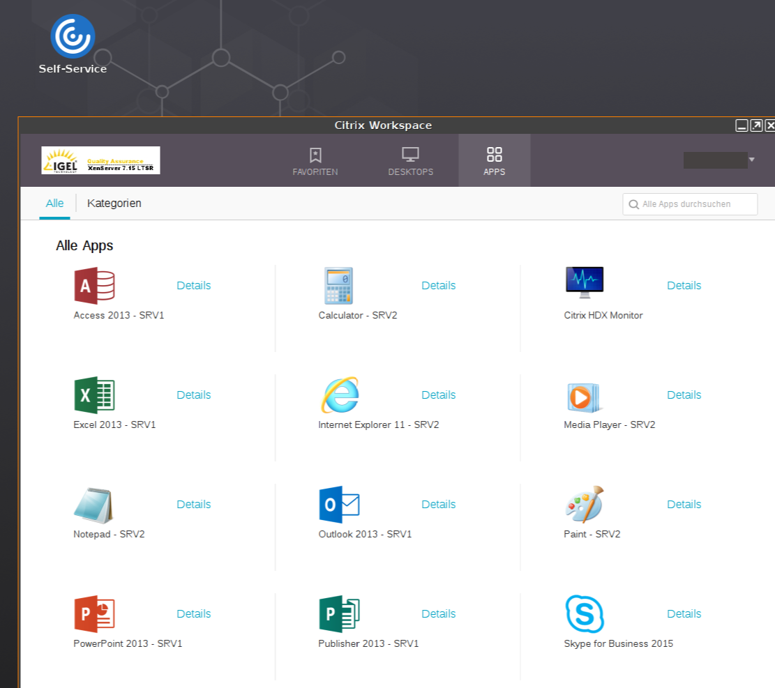 Using Citrix Self-Service