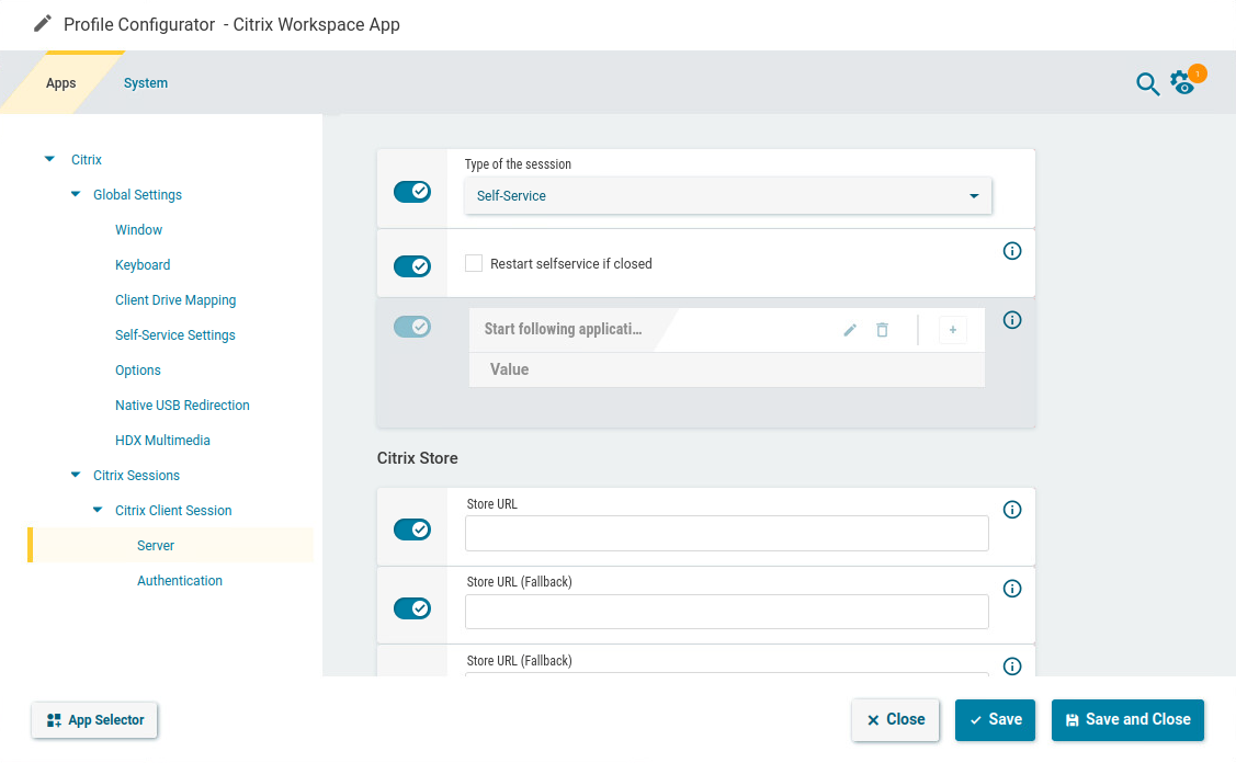 Configuration of the Citrix Workspace App on IGEL OS